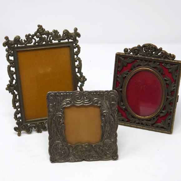 Vintage | Accents | Set Of 3 Vintage Florentine Small Metal Frames Made ...